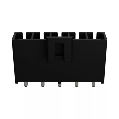 Mega-Fit Vertical Header, 5.70mm Pitch, Single Row, 5 Circuits, 0.76µm Gold (Au) Plating, Glow-Wire Capable, Tape and Reel, Black for sale