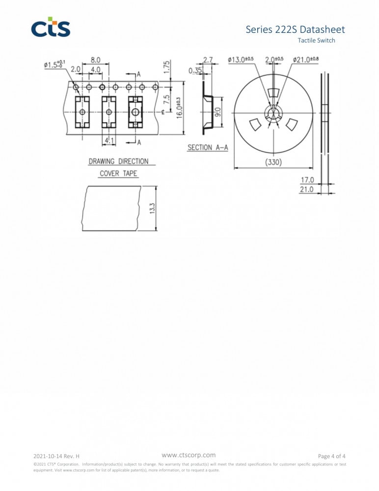 CTS Series 222S datasheet page 4