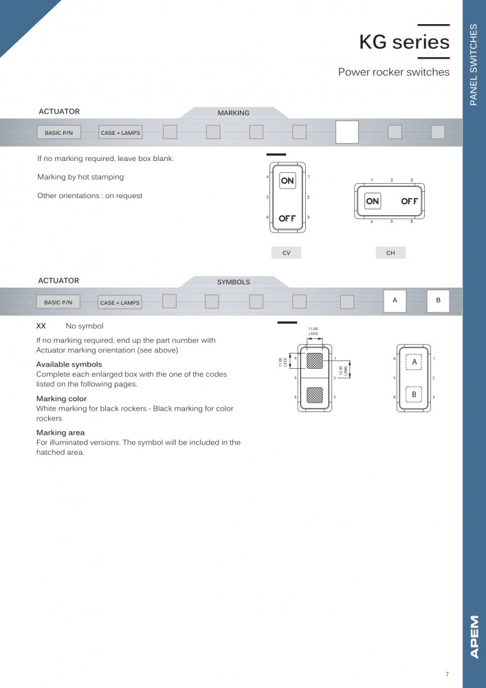 APEM KG series datasheet page 7