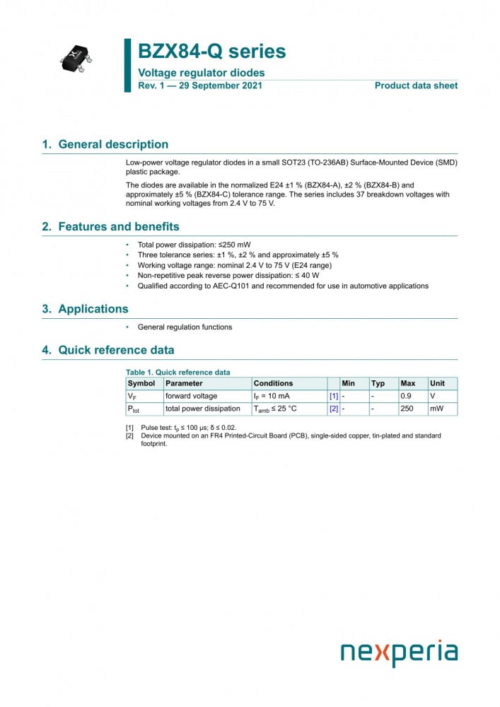BZX84-A5V1-QR datasheet page 1