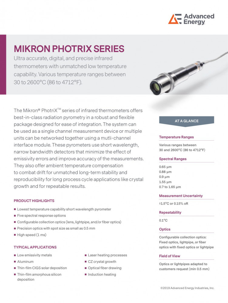 Mikron PhotriX technical document page 1