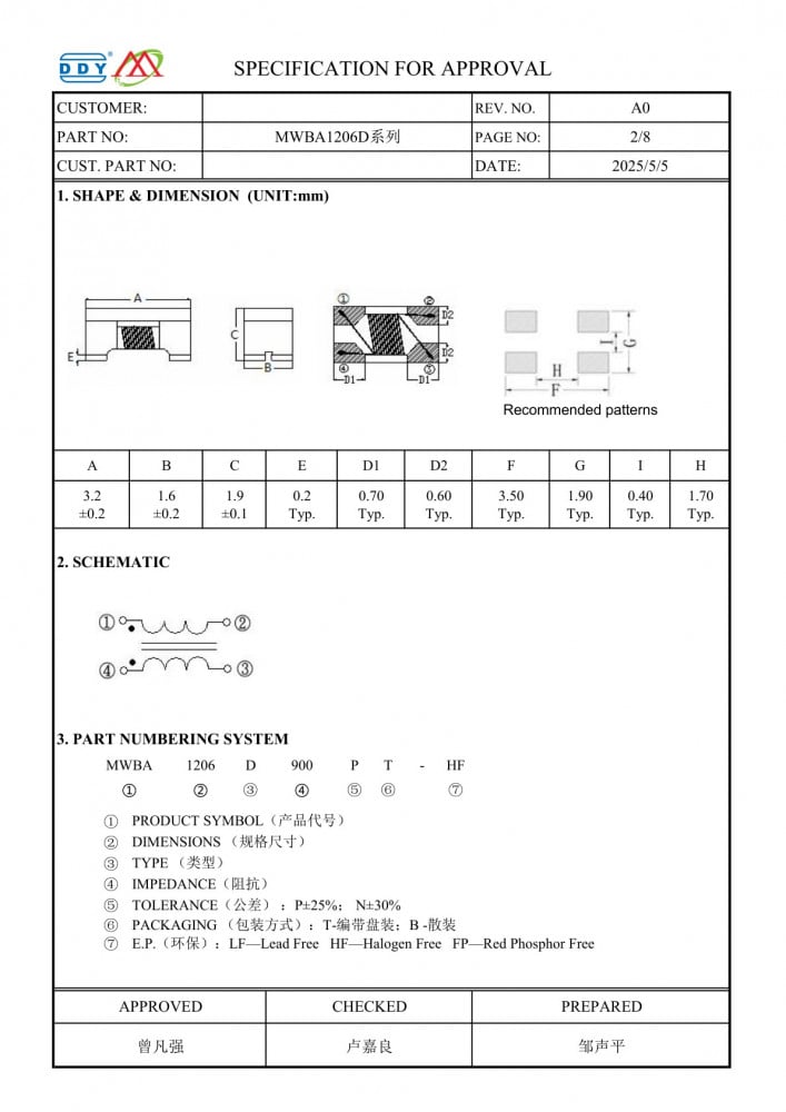 MWBA1206D specification page 3