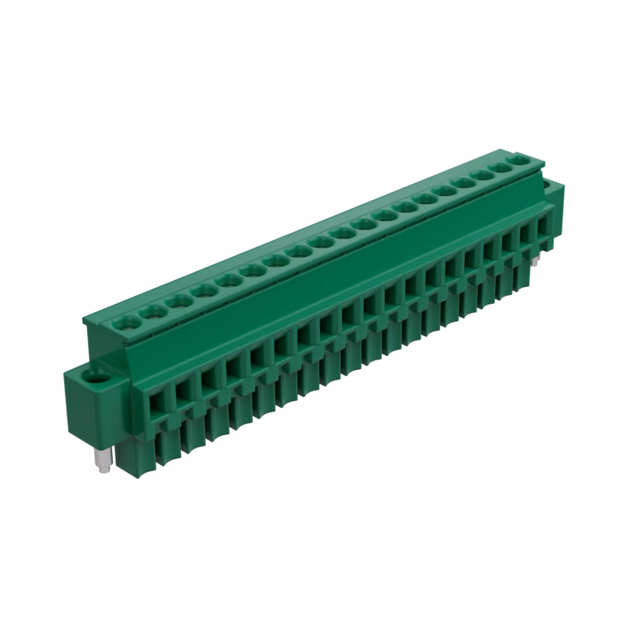 3.81mm Pitch Eurostyle Vertical Plug, with Retention Screws and Reverse Imprinting, Rear Wire Entry, Green Housing, Gold (Au) Plated, 19 Circuits for sale