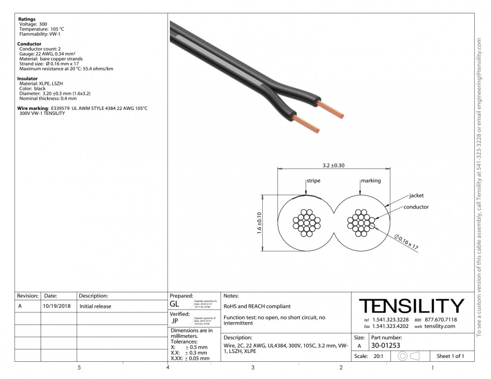 Tensility International 30-01253 product drawing
