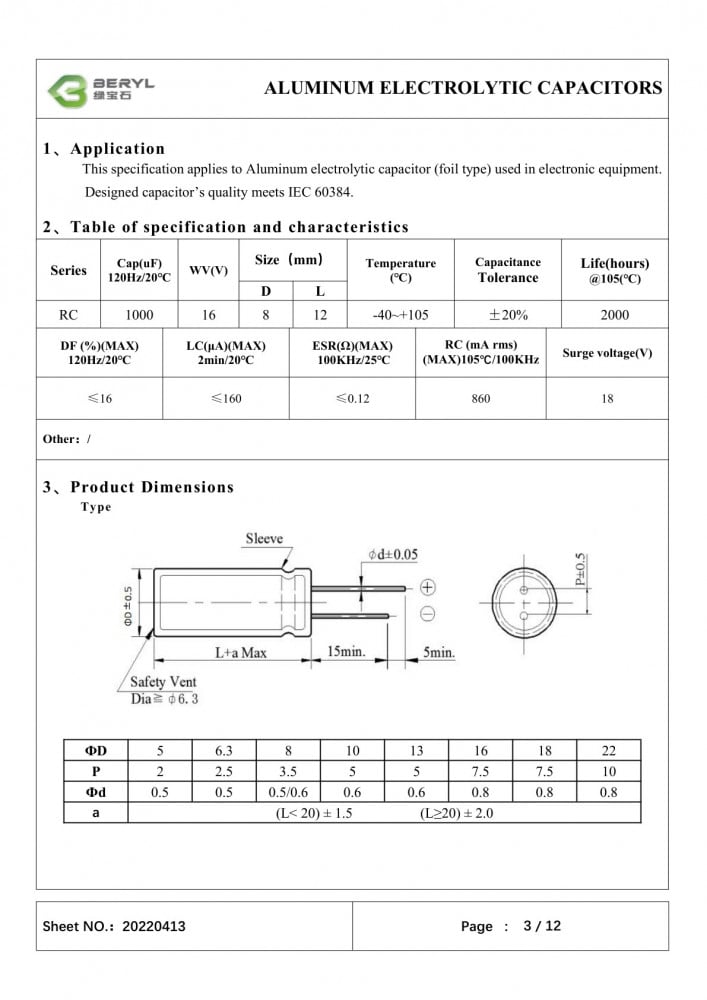 RC016M102LO8*12TH-2B1Et datasheet page 3