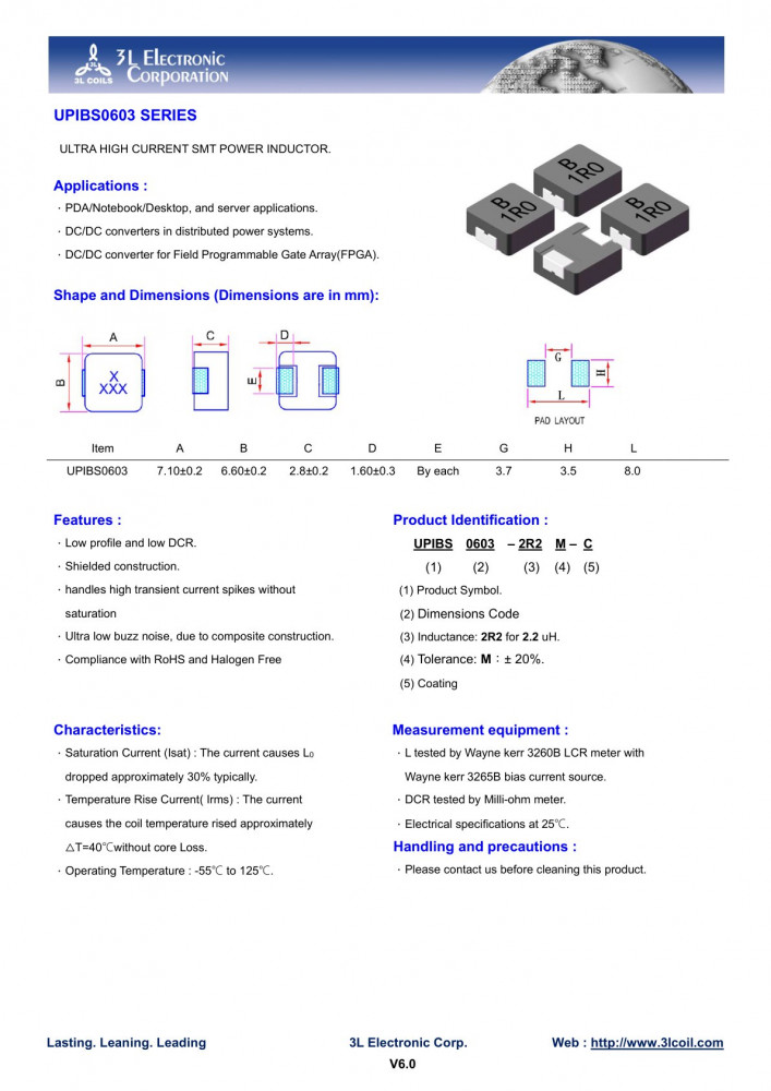 UPIBS0603 technical document page 1