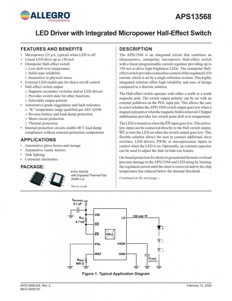 APS13568 datasheet page 1