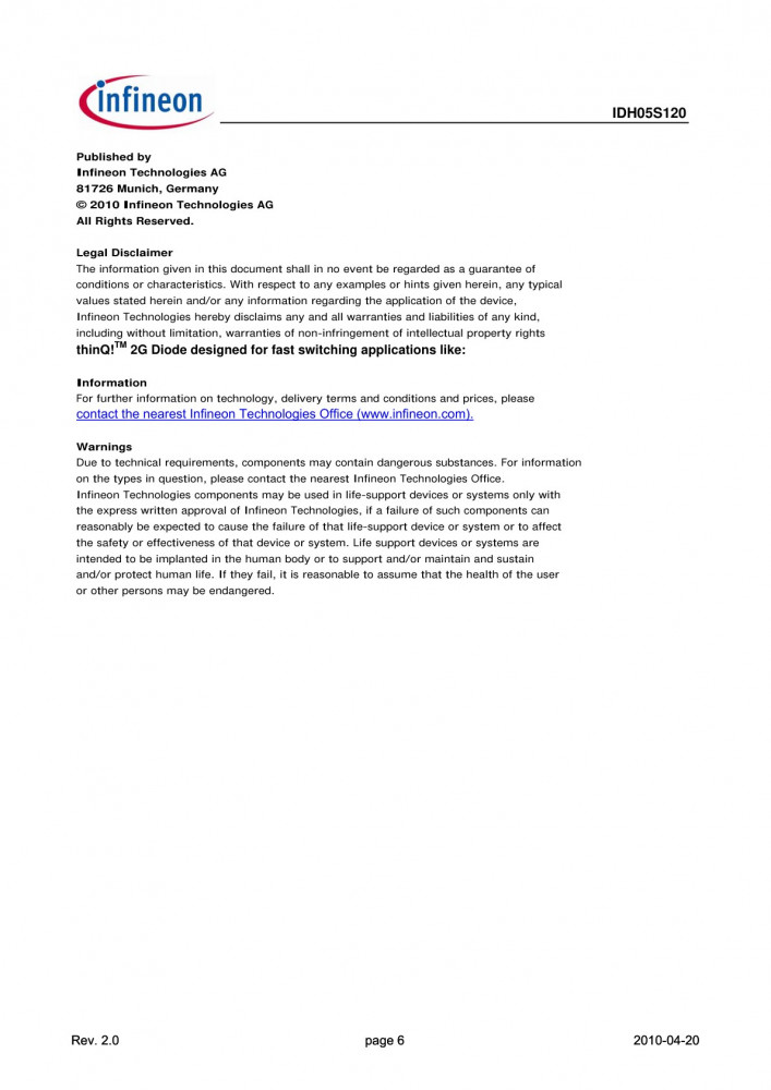 IDH05S120 datasheet page 6