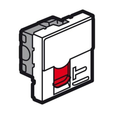 Arteor™ - RJ45 socket category 6A UTP 1 module Soft Alu with orange shutter