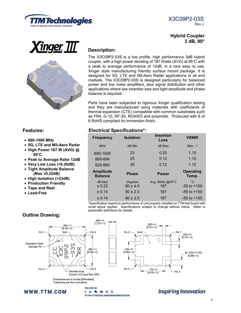 X3C09P2-03S datasheet page 1