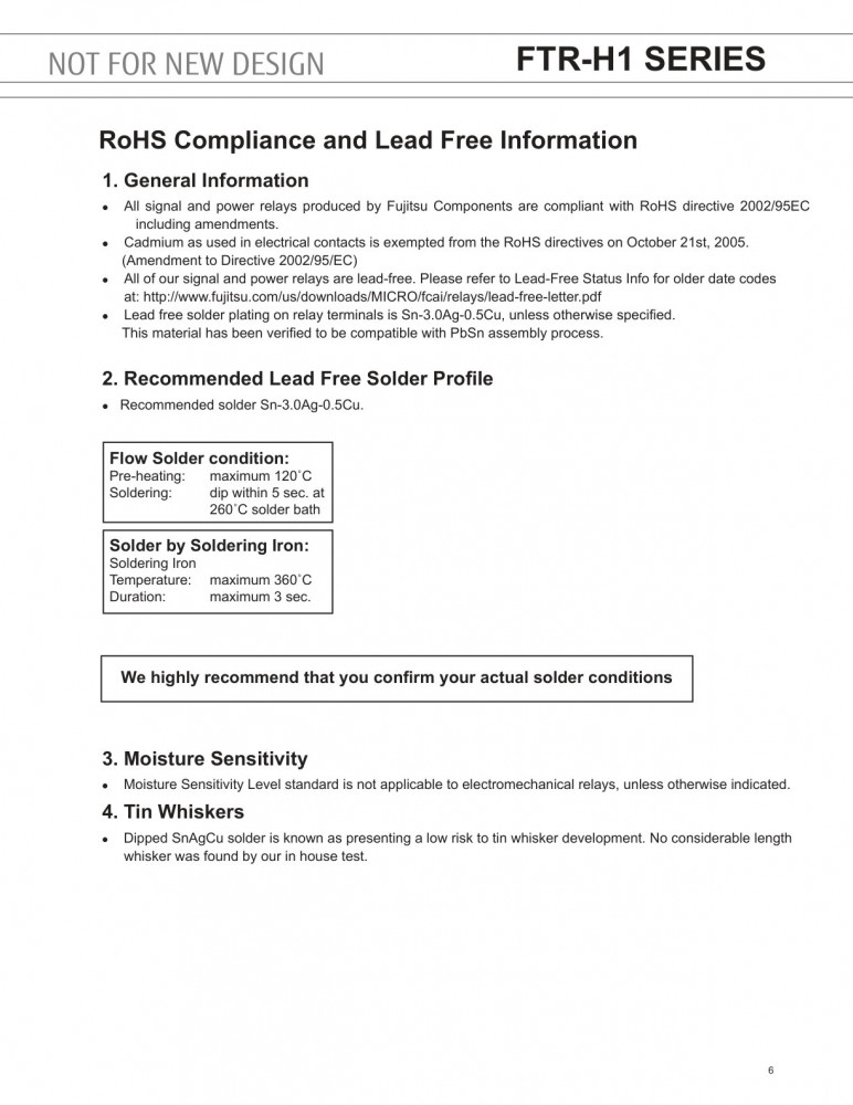 FTR-H1 datasheet page 6