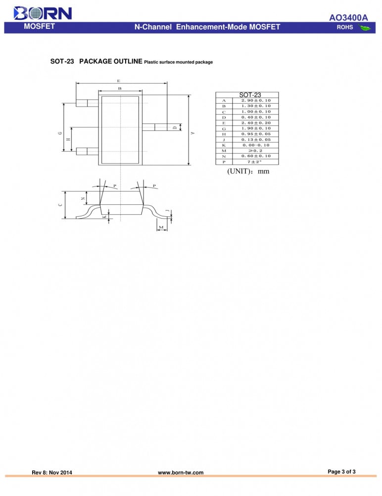 AO3400A datasheet page 3