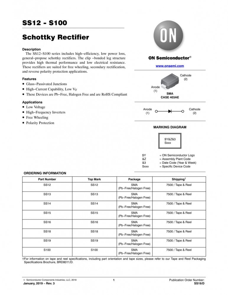 S100 datasheet page 1