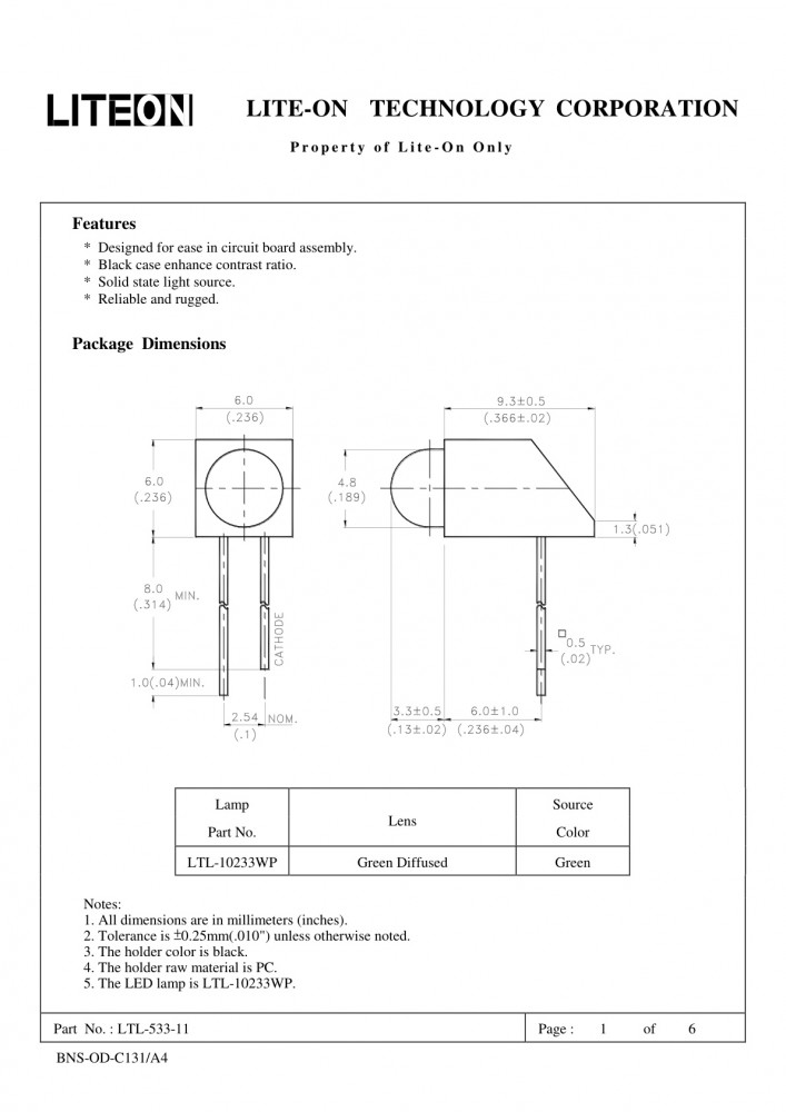 LTL-553-11 datasheet page 2