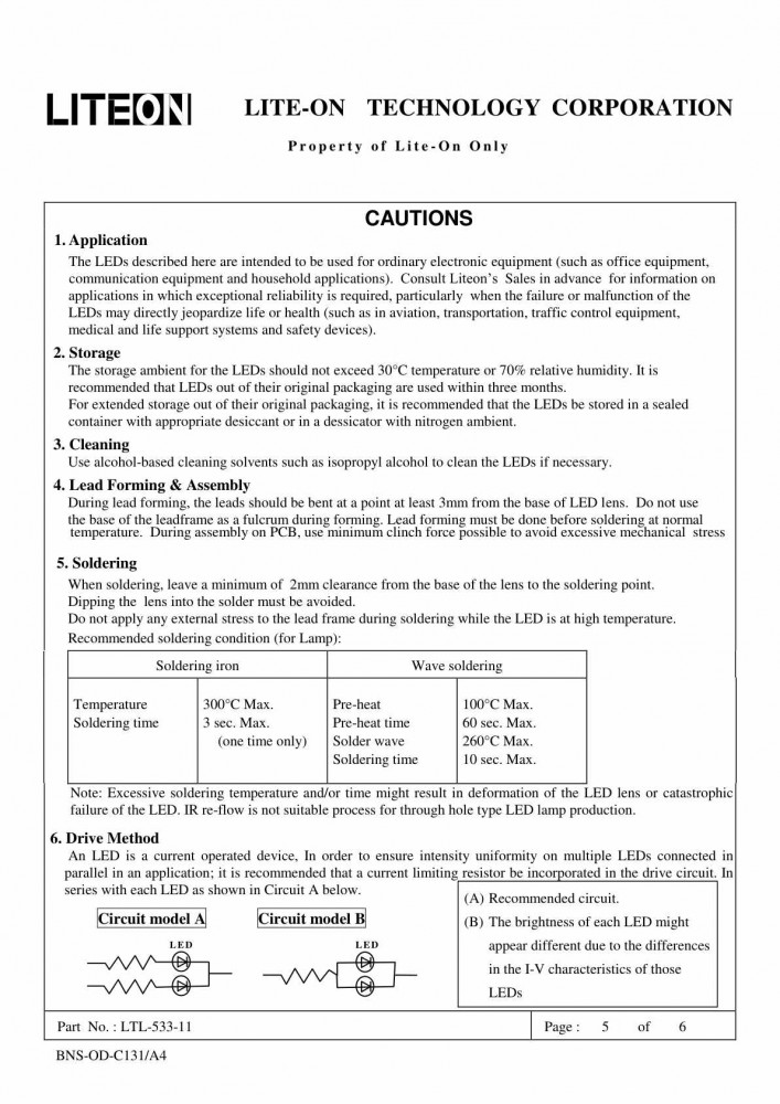 LTL-553-11 datasheet page 6