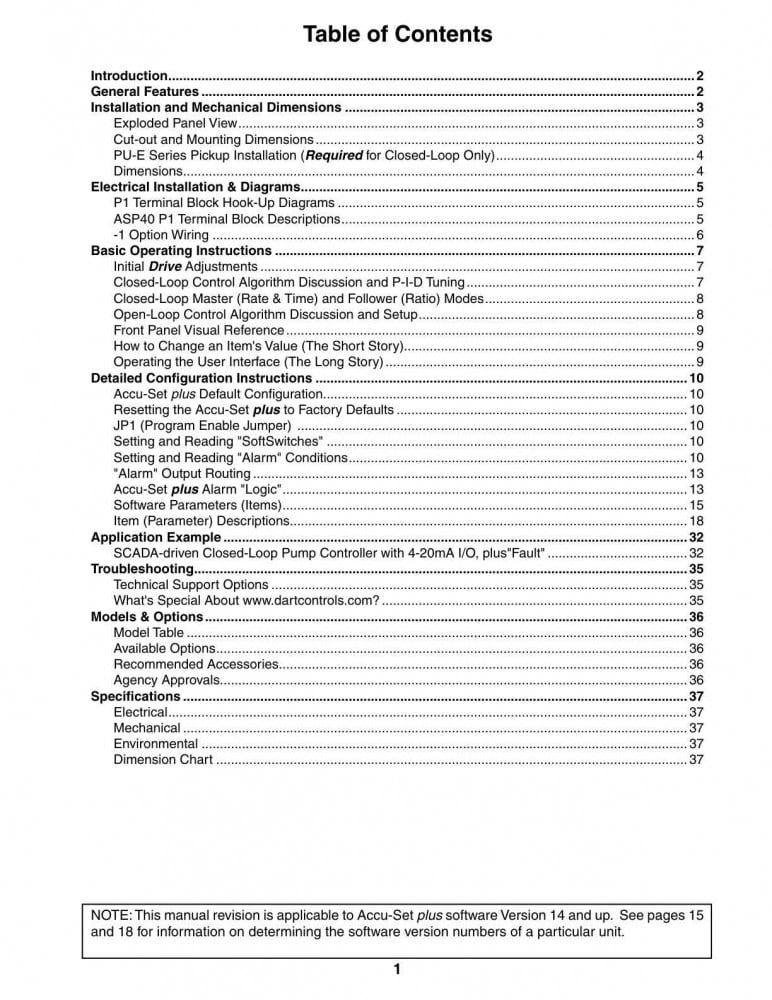 DART ASP40 manual page 3