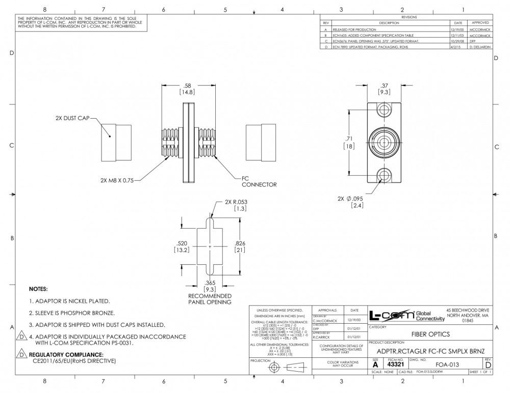 L-com FOA-013 technical document preview