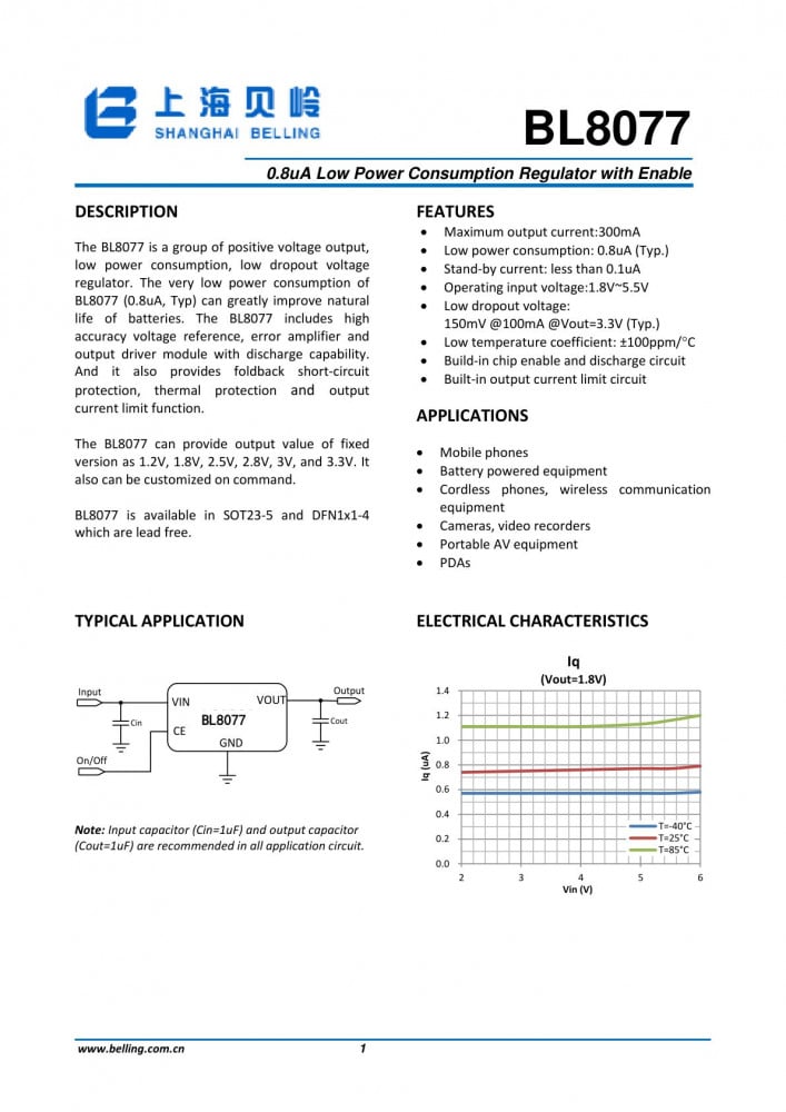 BL8077 datasheet page 1