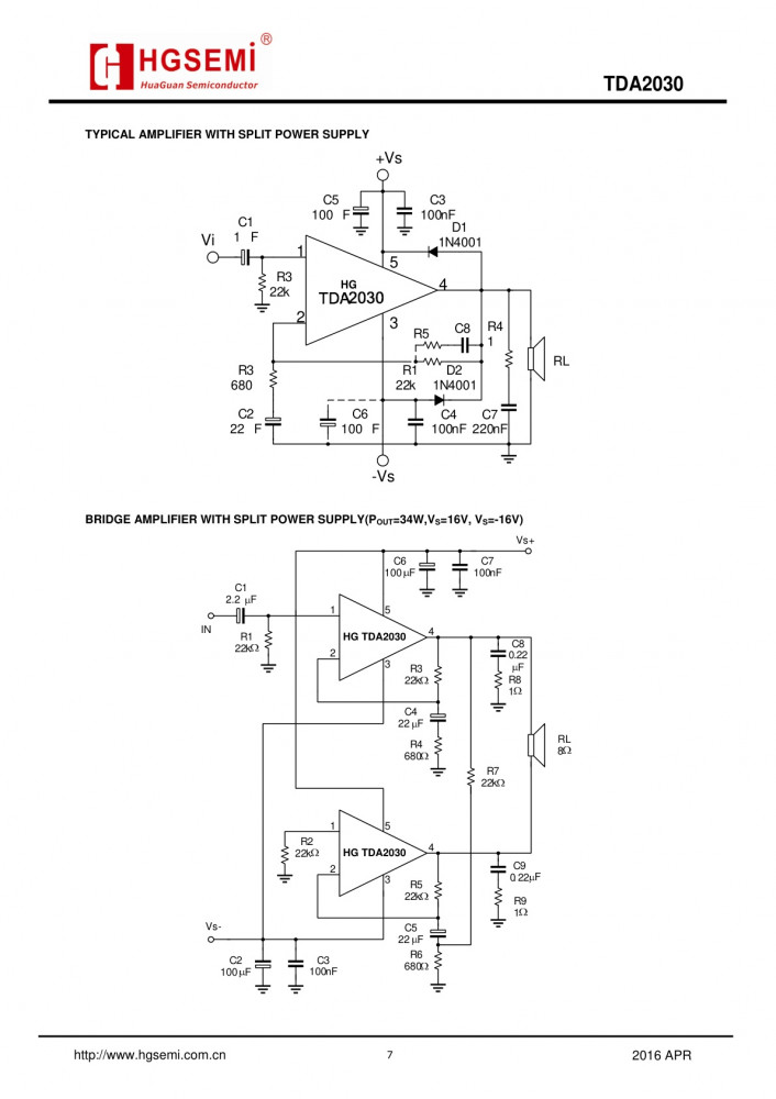 HGSEMI TDA2030 datasheet page 7