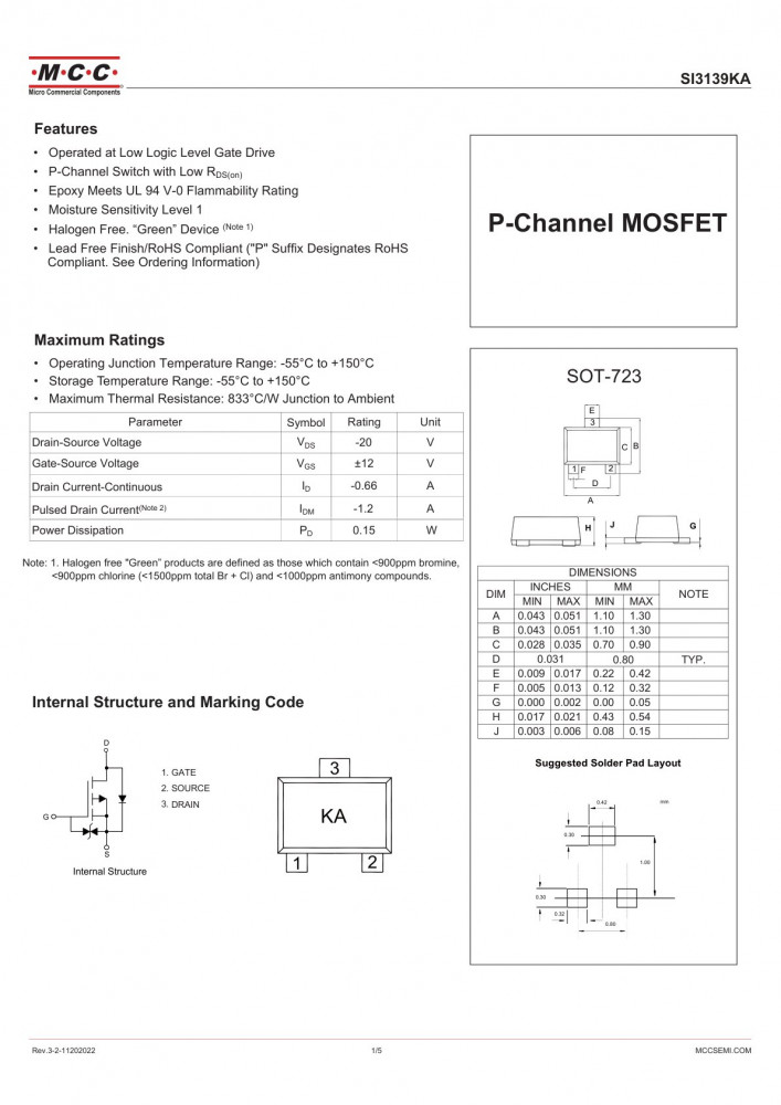 SI3139KA-TP datasheet page 1