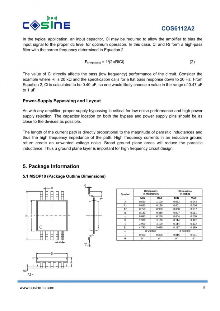 COS6112 datasheet page 6