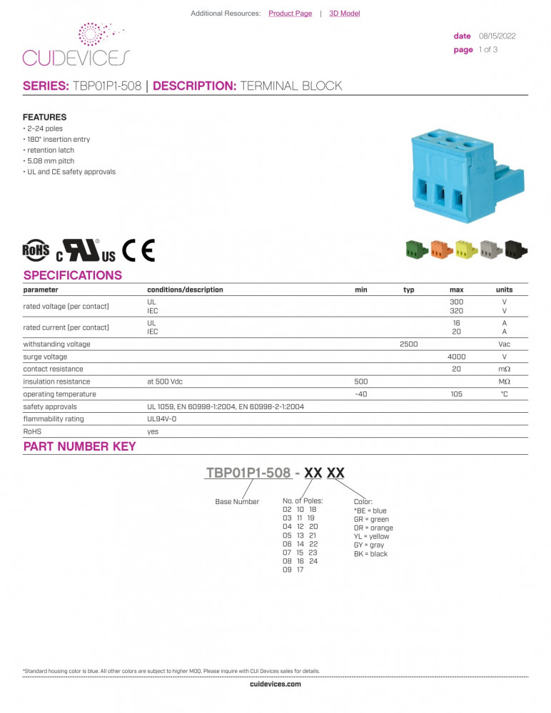 TBP01P1-508-06BE product document page 1