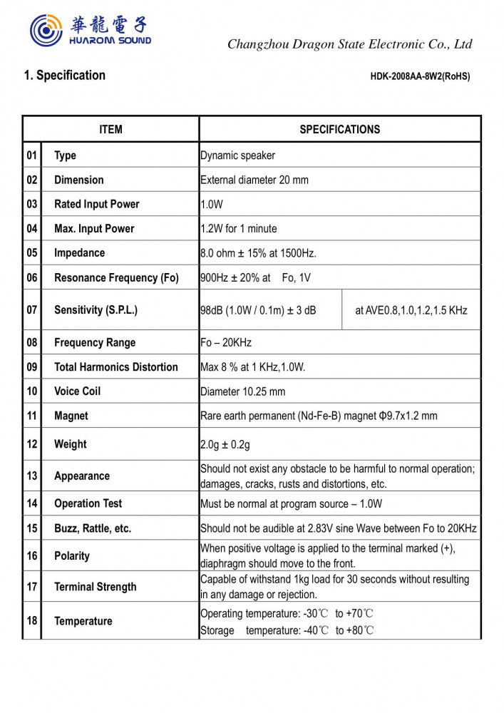 HDK-2008AA-8W2 specification page 2