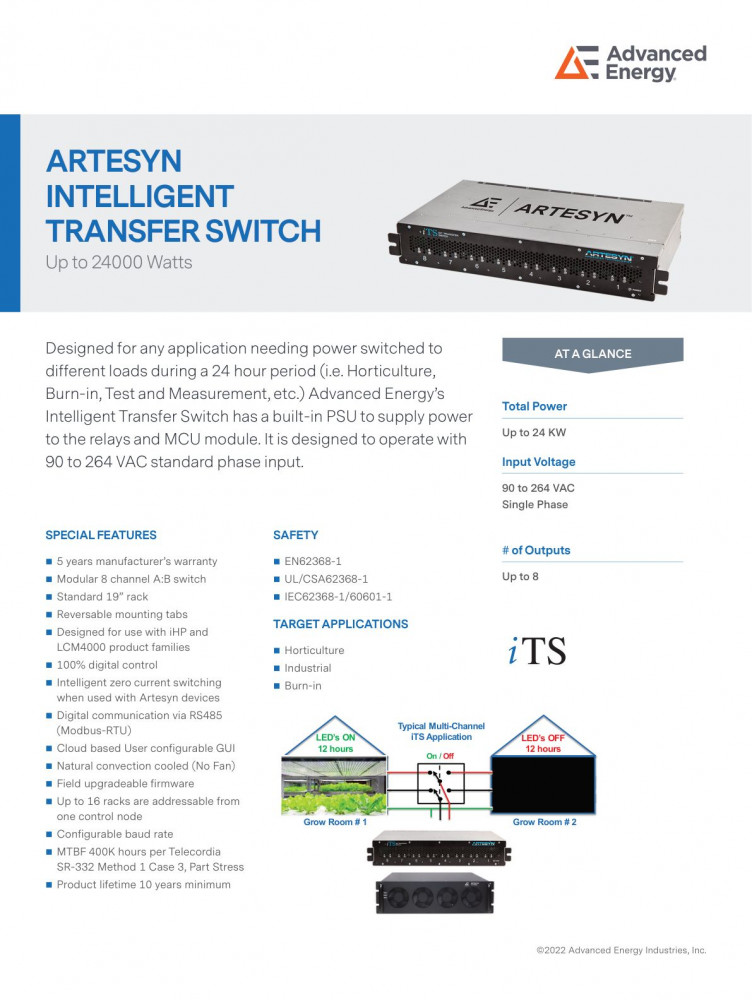 Intelligent Transfer Switch documentation page 1