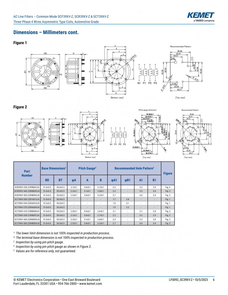 KEMET SCT39XV series datasheet page 6