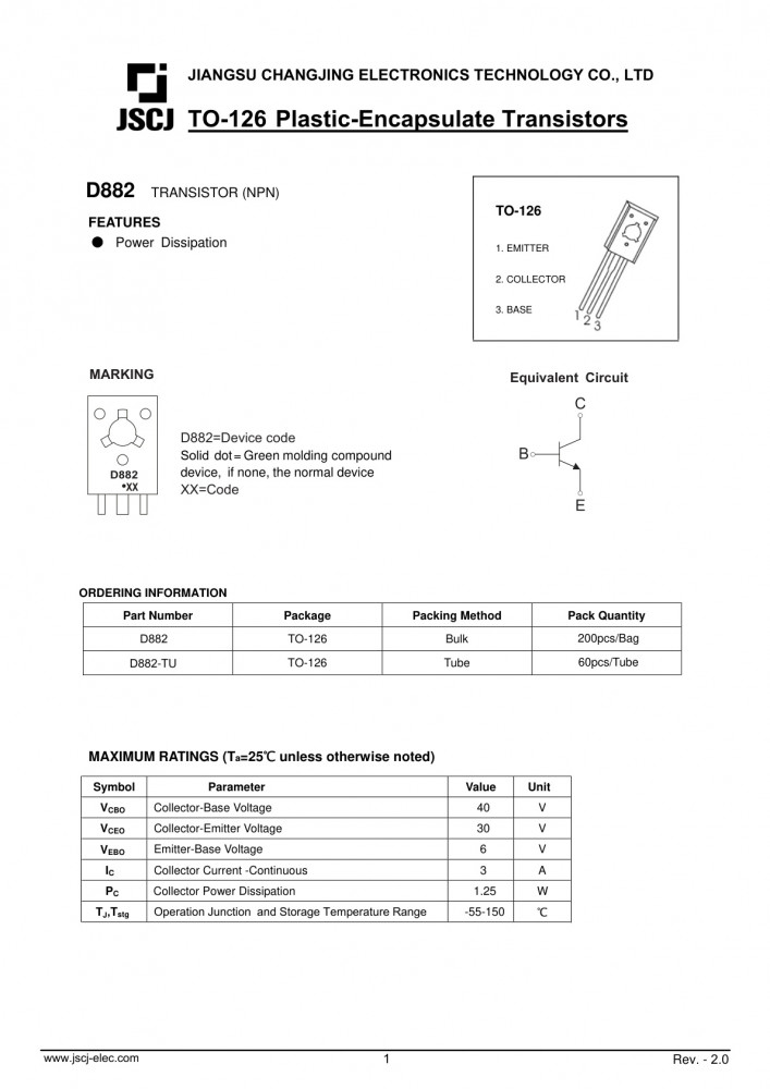 D882Y datasheet page 1
