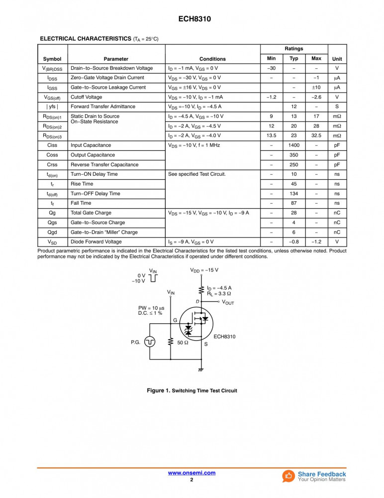 ECH8310 datasheet page 2