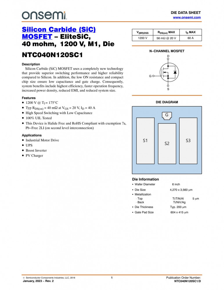 NTC040N120SC1 datasheet page 1