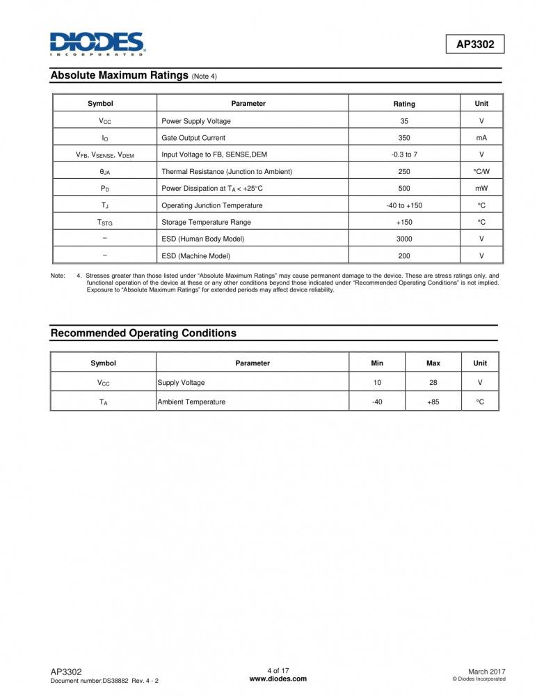AP3302AEV2 datasheet page 4