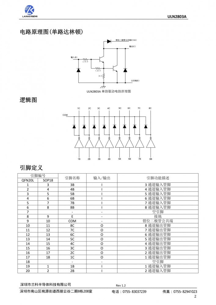 ULN2803AG datasheet page 2
