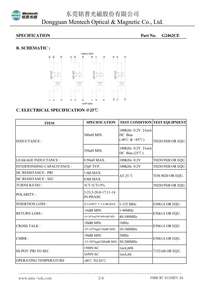 G2462CE specification page 4