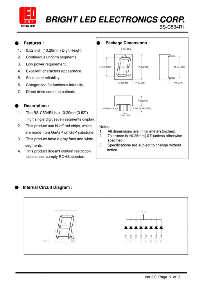 BS-C534RI technical document, page 1