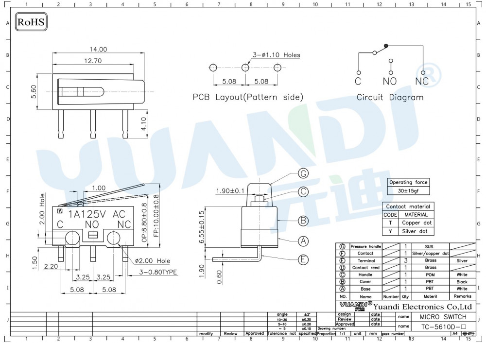 TC-5610D-T technical document page