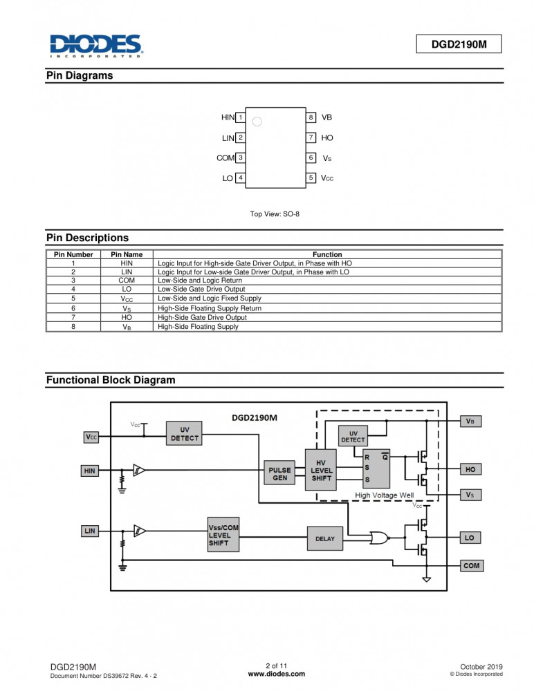 DGD2190MS8-13 datasheet page 2
