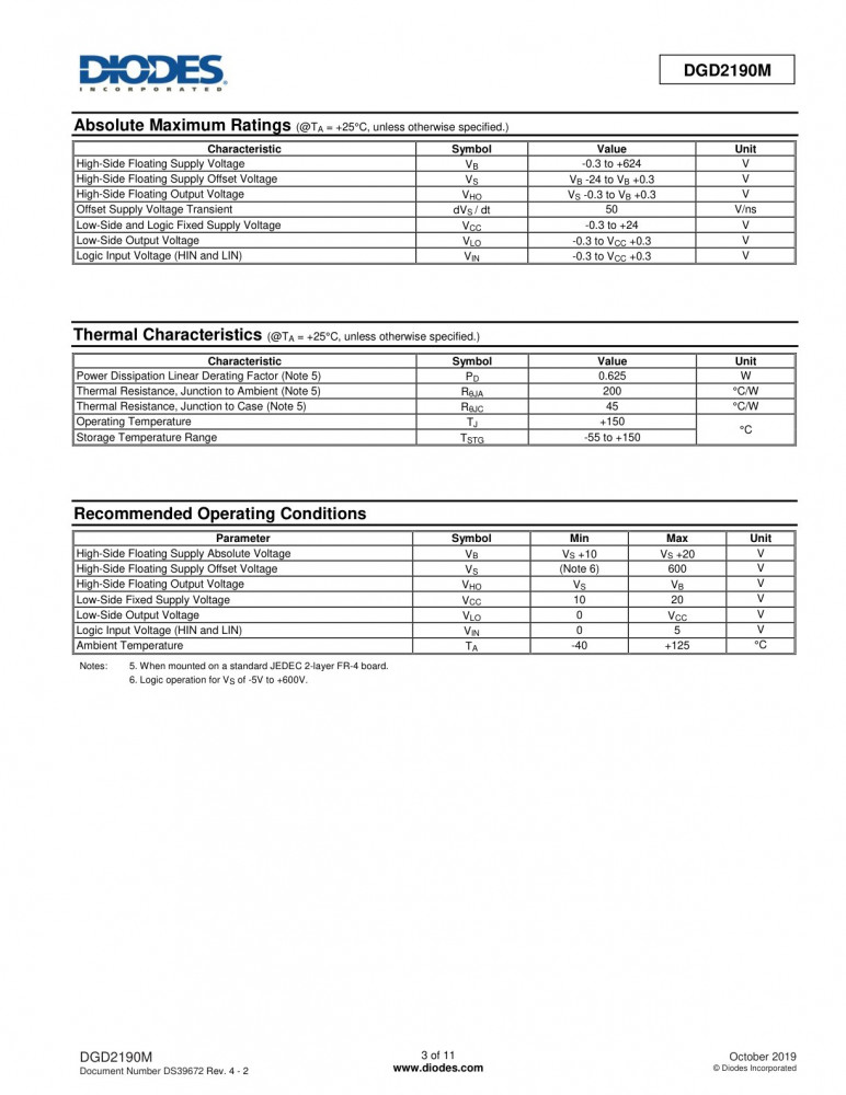 DGD2190MS8-13 datasheet page 3