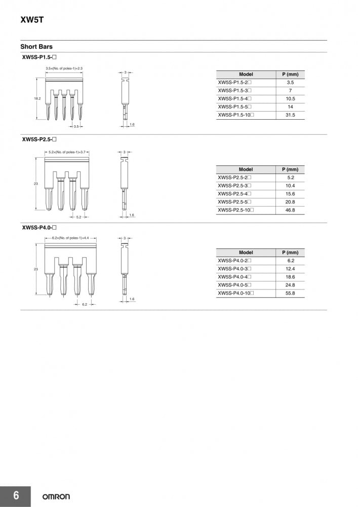 OMRON XW5E technical document page 6