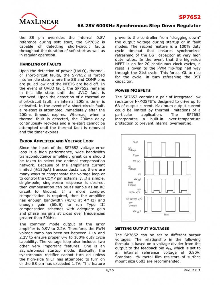 SP7652 datasheet page 8