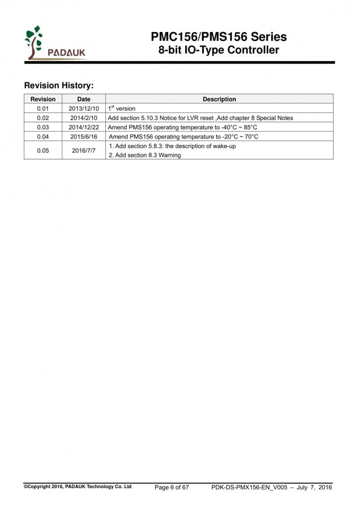 PMC156-S16 datasheet page 6