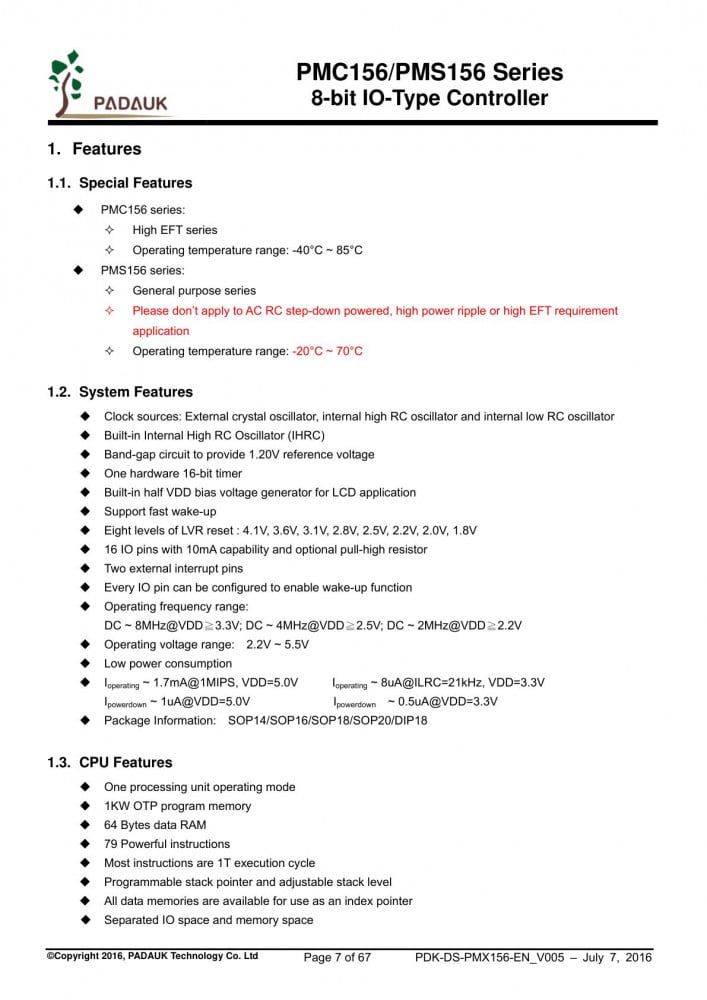 PMC156-S16 datasheet page 7
