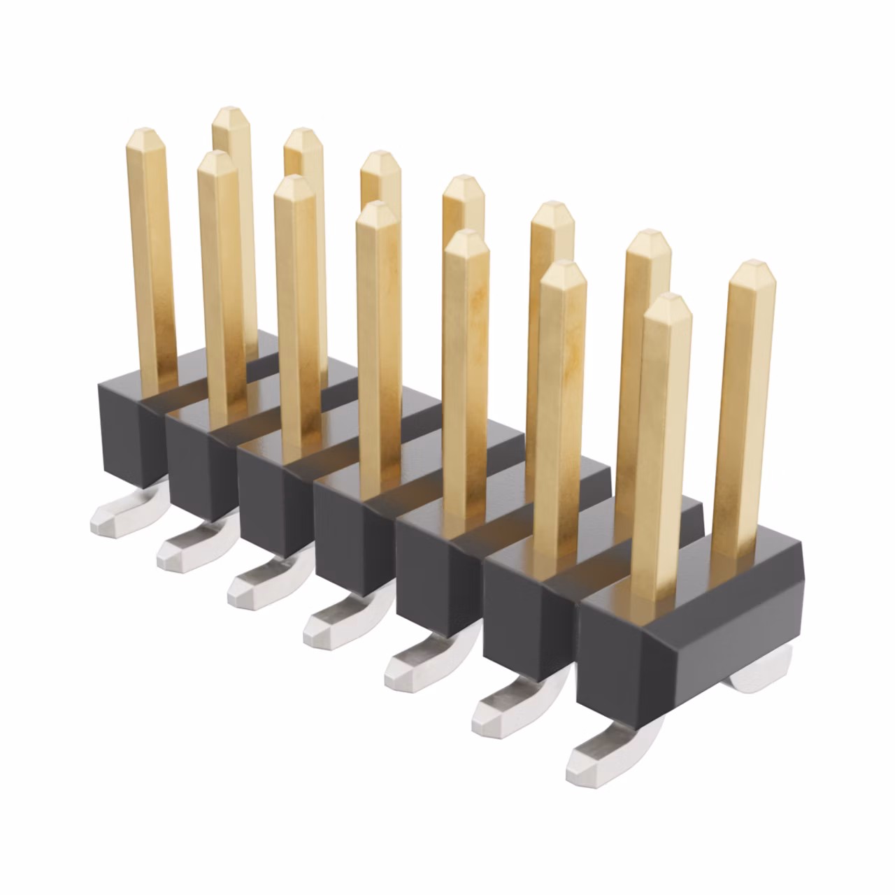 C-Grid Breakaway PCB Header, 2.54mm Pitch, Surface Mount, Dual Row, Vertical, 14 Circuits, 0.38µm Gold (Au) Plating, 6.10mm Mating Pin Length, Tube for sale
