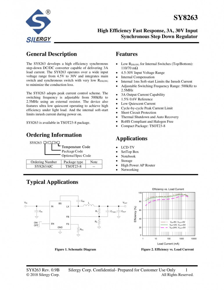 SY8263AIC datasheet page 1