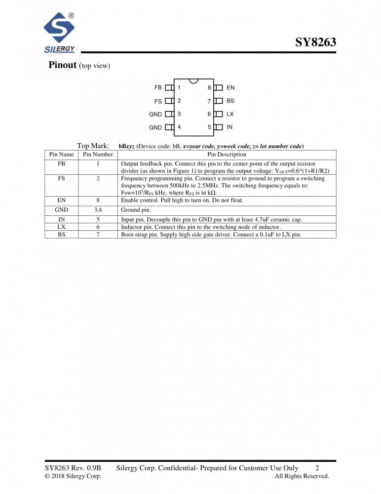 SY8263AIC datasheet page 2