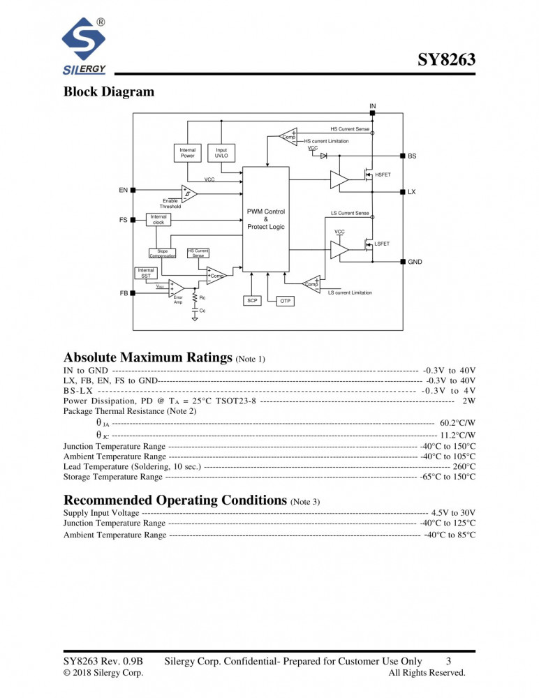 SY8263AIC datasheet page 3