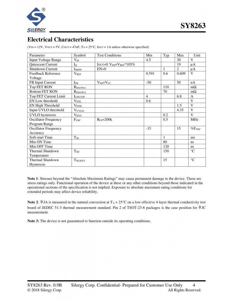 SY8263AIC datasheet page 4