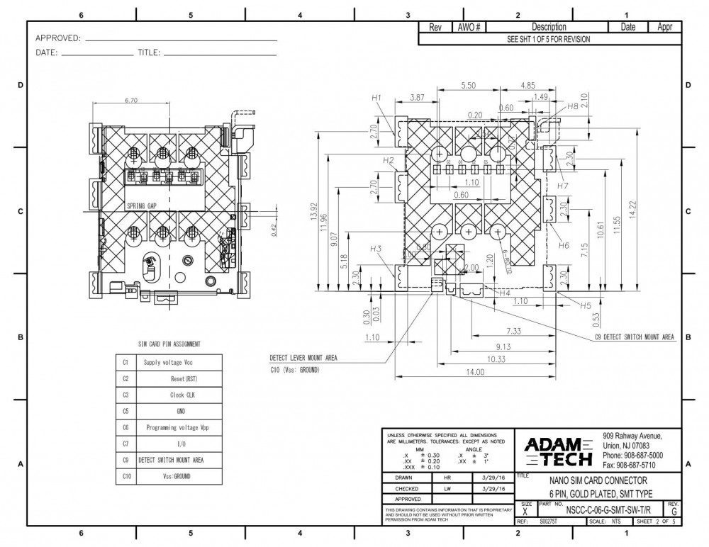 ADAM TECH connector drawing page 2
