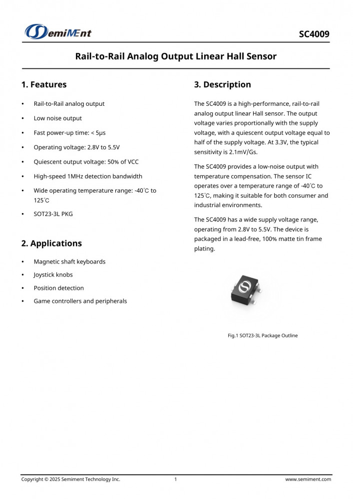 SC4009 datasheet page 1